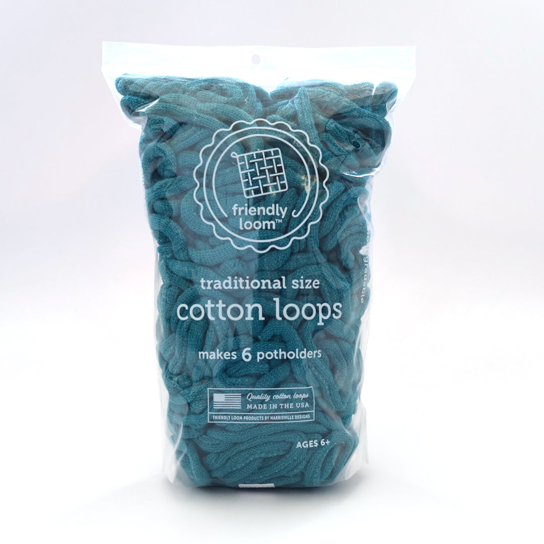 Deep Teal Potholder Loops - PRO Size - Friendly Loom