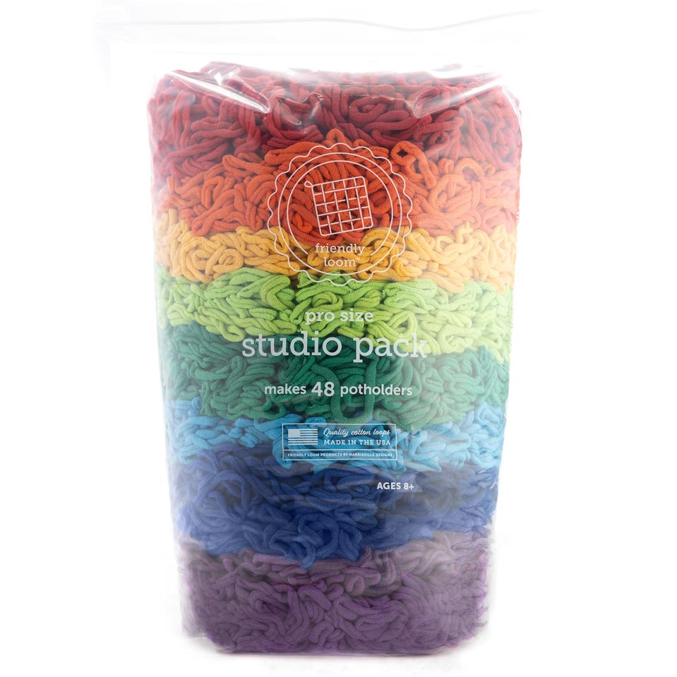 Friendly Loom - PRO Size Potholder Weaving Loops - Studio Pack